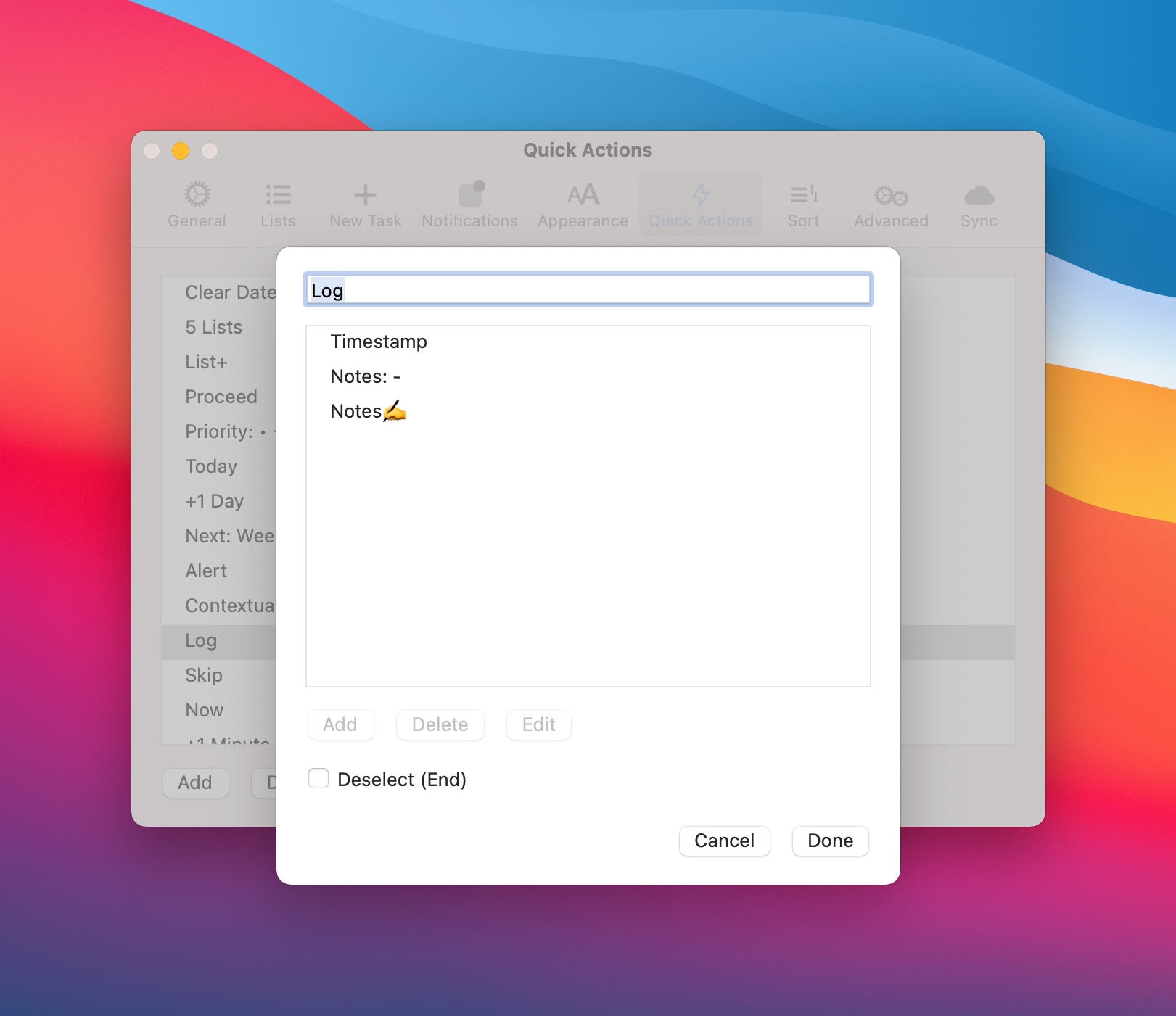 How to make keyboard shortcuts for Quick Actions on GoodTask for Mac – To Do List, Task Manager ...
